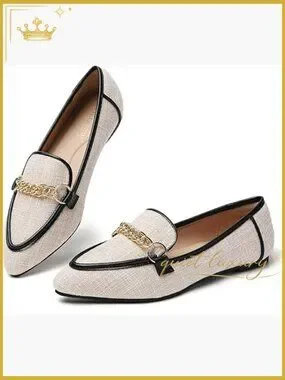 Shoes | Pointed Toe Chain Loafers Slip On Flats Memory Foam Cushion ...